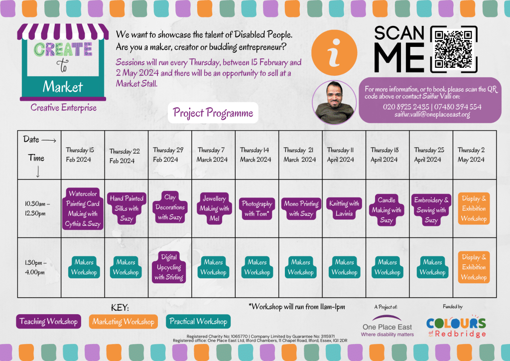 Create To Market – Creative Enterprise - Colours of Redbridge
